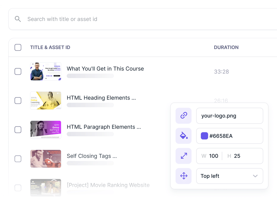 Video hosting for e-learning and course creators